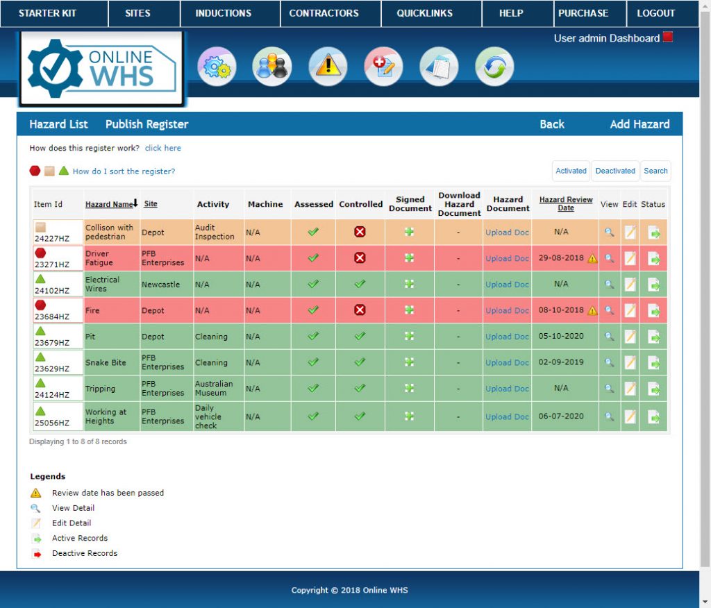 hazard-register-online-whs | WHS Systems